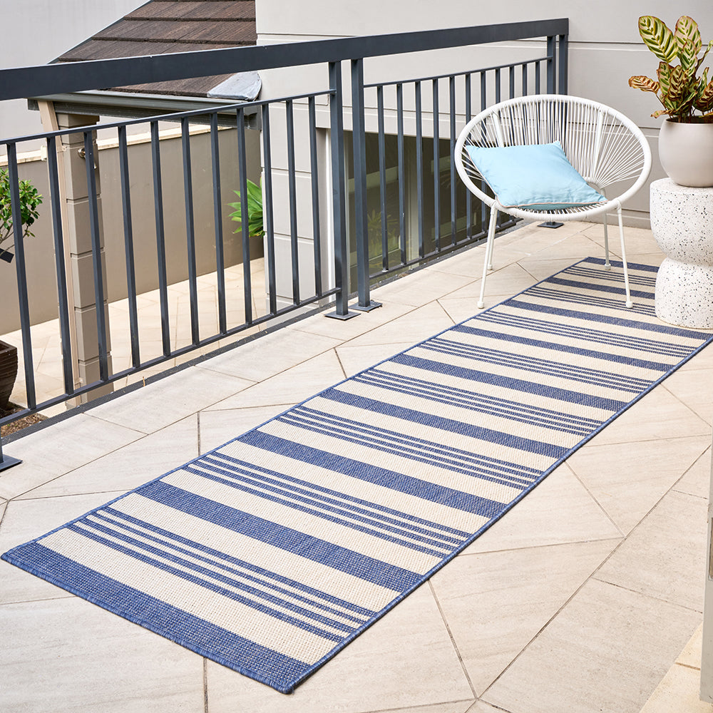 outdoor rug Blue Flatweave Runner rug — SydneyRugsOnline