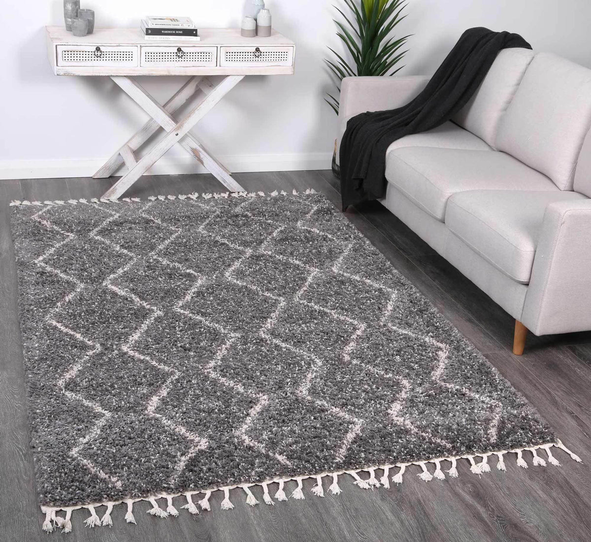 Casa Maria Fleck Tribal Grey Rug — SydneyRugsOnline