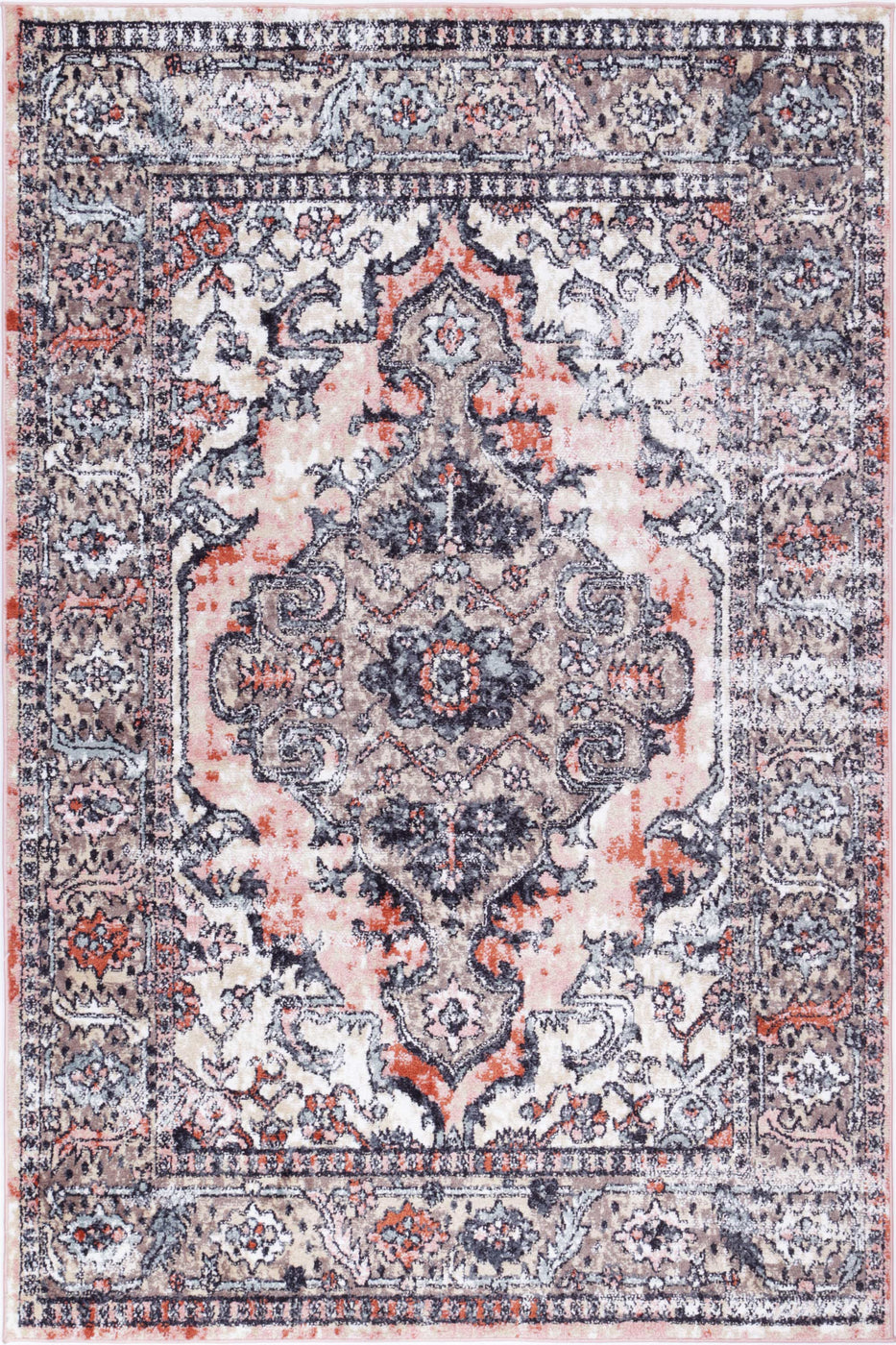 Anatolia Traditional Terracotta Cream Rug — SydneyRugsOnline