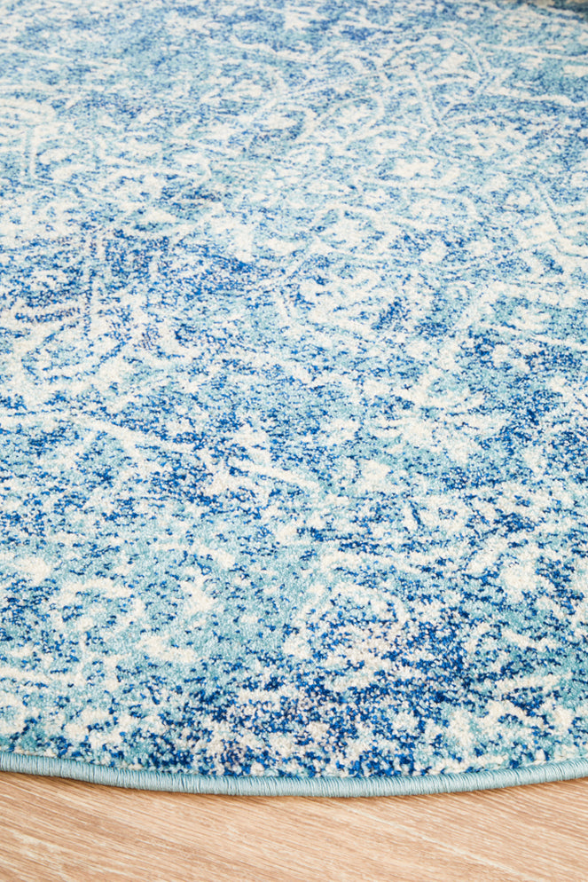 Summon Muse Blue Transitional Round Rug — SydneyRugsOnline