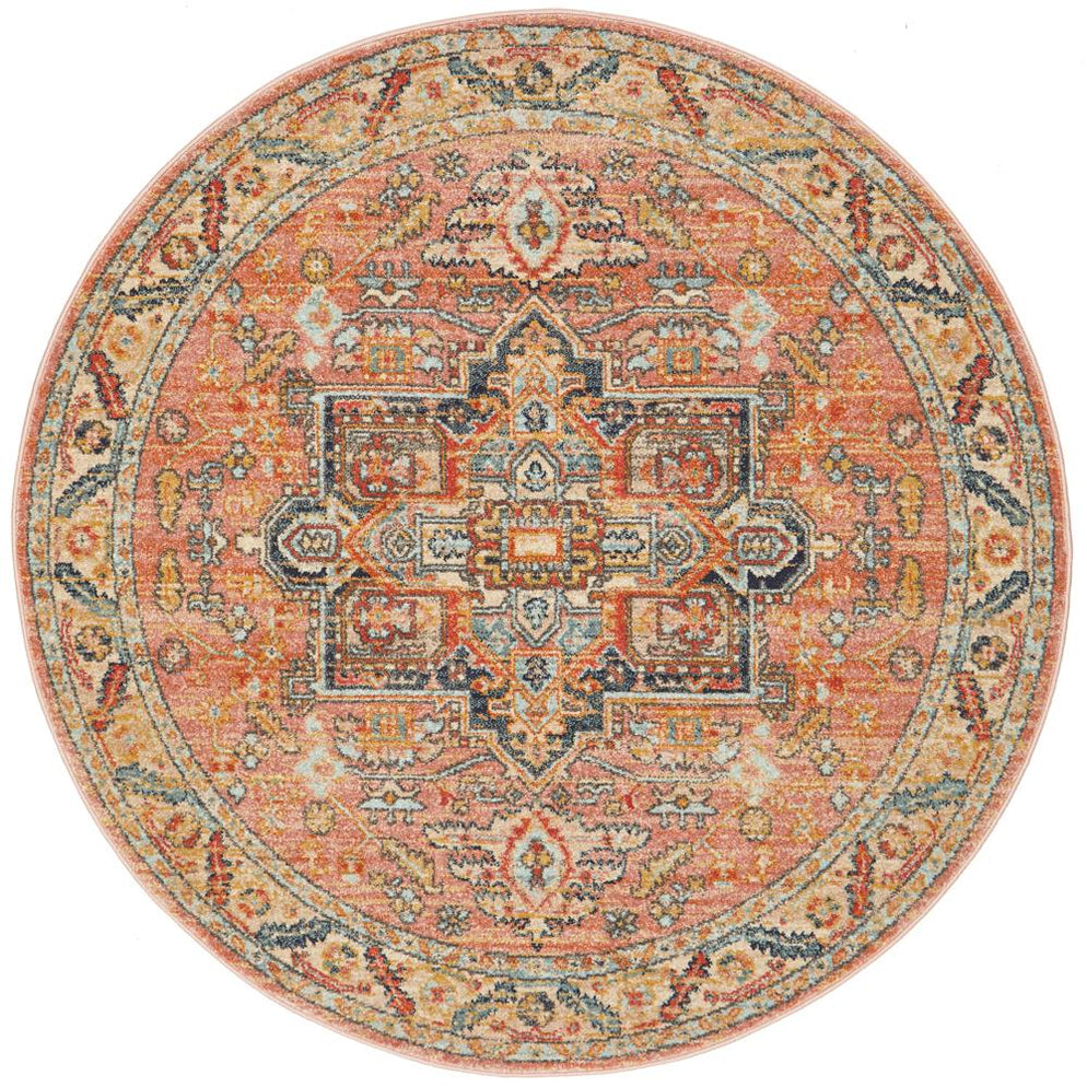 Bequest Heirloom Salmon Round Rug — SydneyRugsOnline