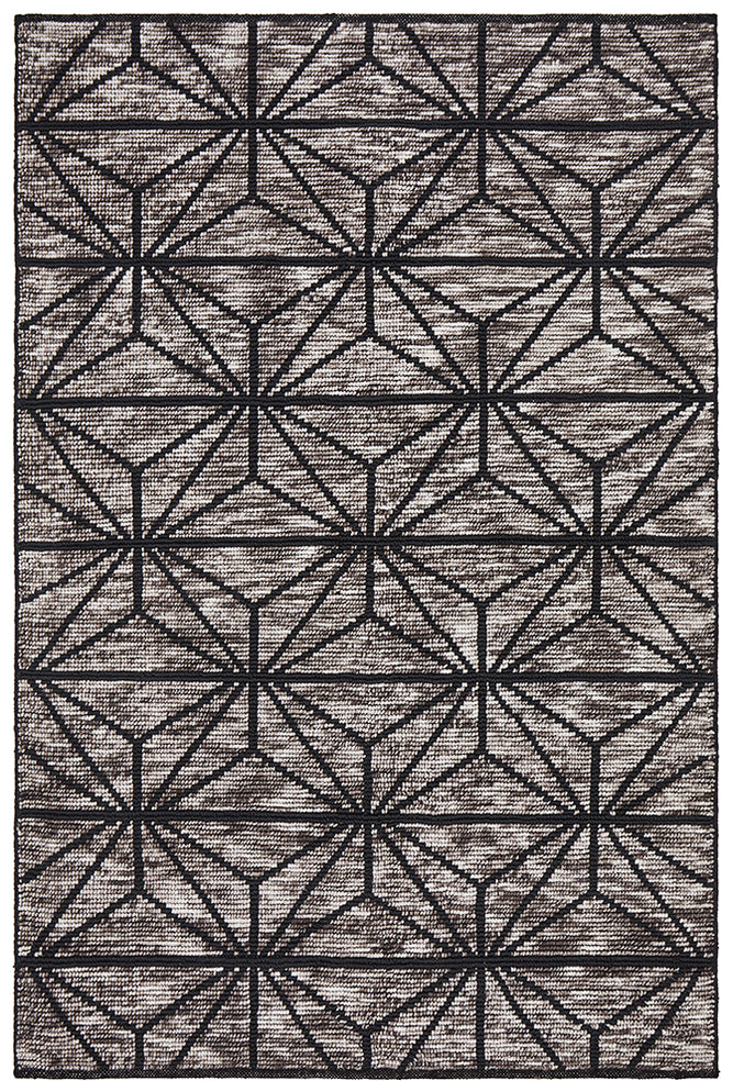 Rhythm Motif Charcoal Rug — SydneyRugsOnline