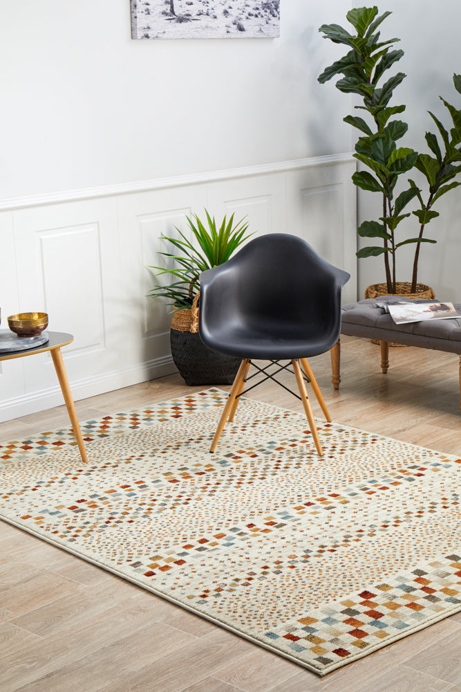 Mayfair Squares Bone Rug — SydneyRugsOnline